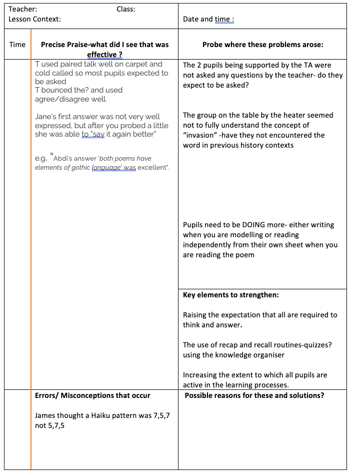 Lesson Observations And Feedback A Coaching Model Lesson Observations And Feedback A Coaching Model